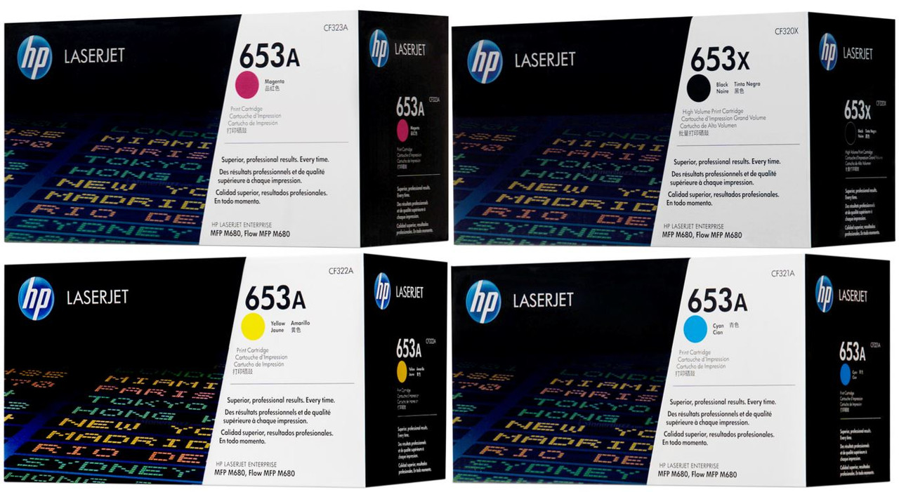 Original HP 653X 653A LaserJet Toner Set (CF320X, CF321A, CF322A ...