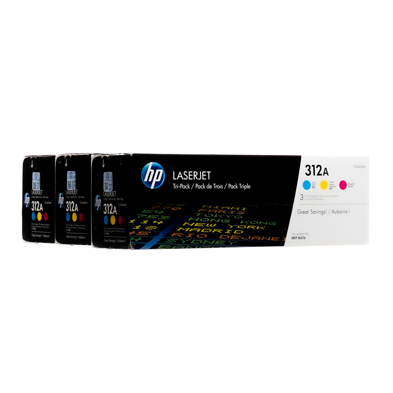 Original HP 312A (3-Pack) Cyan, Magenta, Yellow LaserJet Toner ...