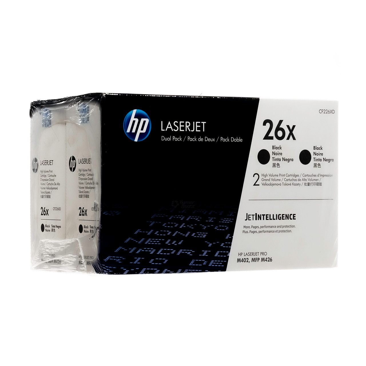 Original HP 26X (Dual Pack) Black High-Yield LaserJet Toner Cartridges ...