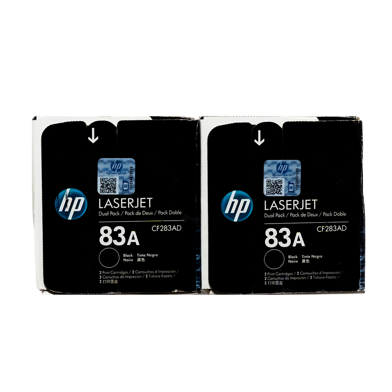Original HP 83A (Dual Pack) Black LaserJet Toner Cartridges (CF283AD)
