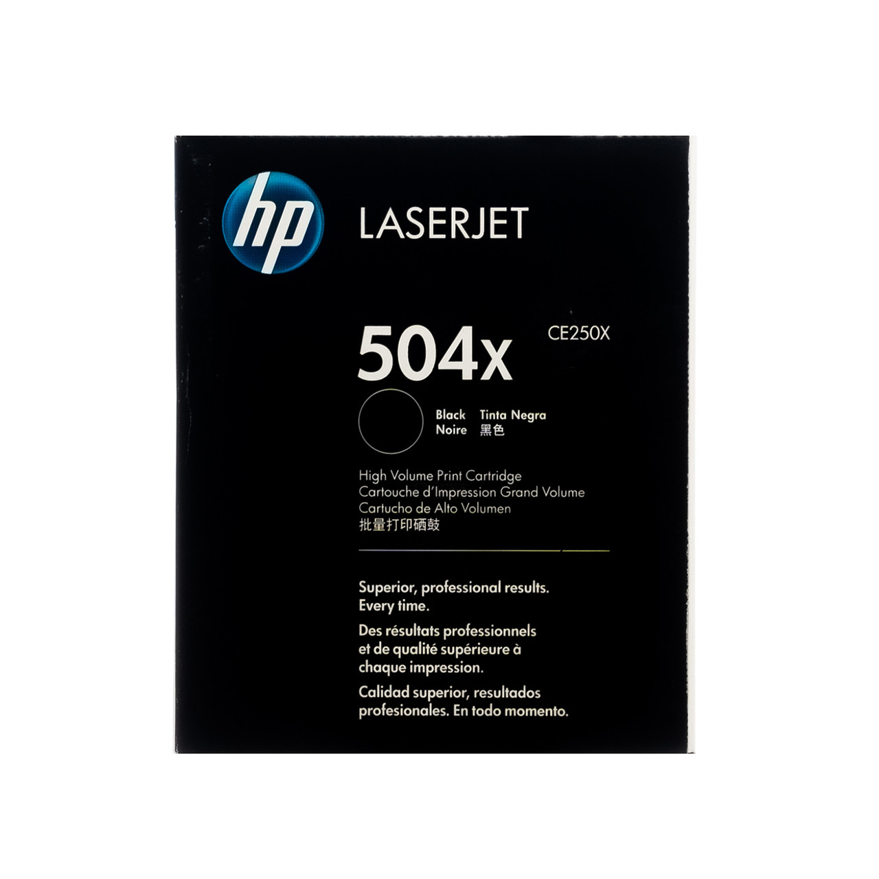 Original HP 504X Black High-Yield LaserJet Toner Cartridge (CE250X)