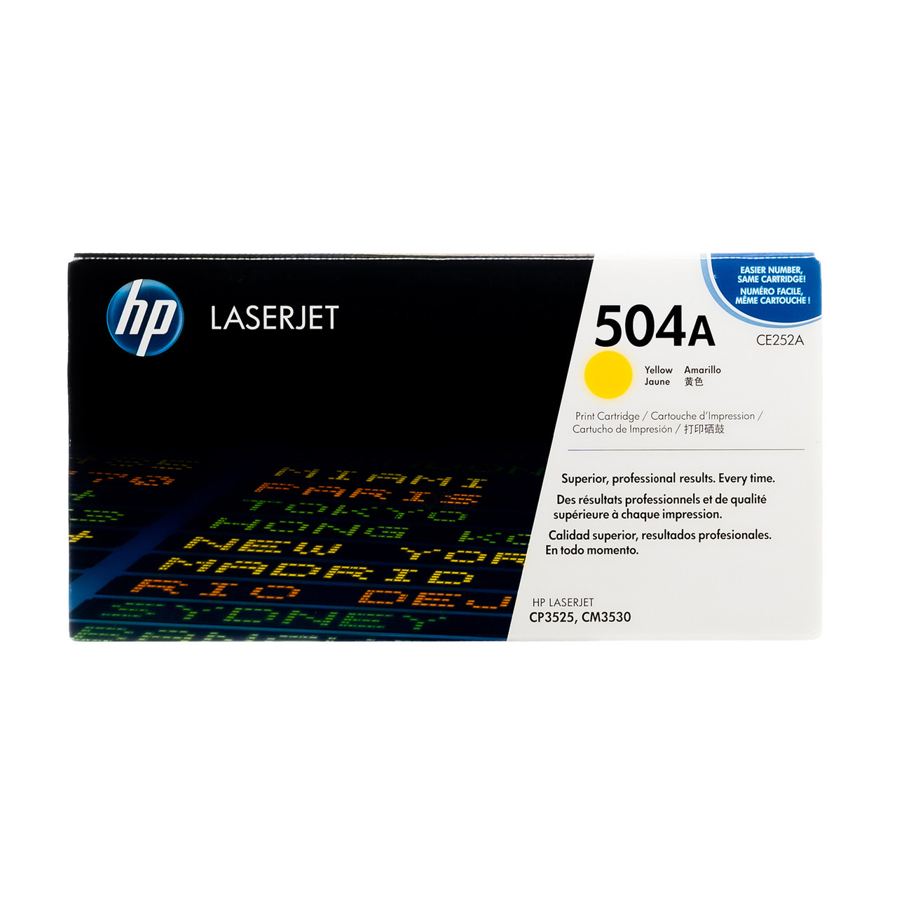 Original HP 504A Yellow LaserJet Toner Cartridge (CE252A)