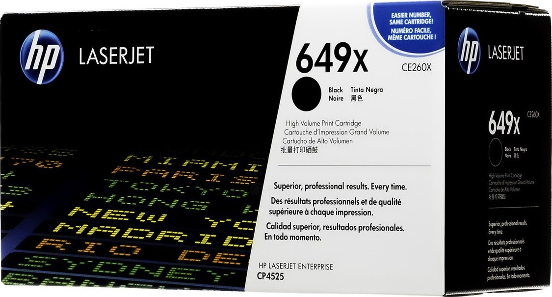 Original HP 649X Black High-Yield LaserJet Toner Cartridge (CE260X)
