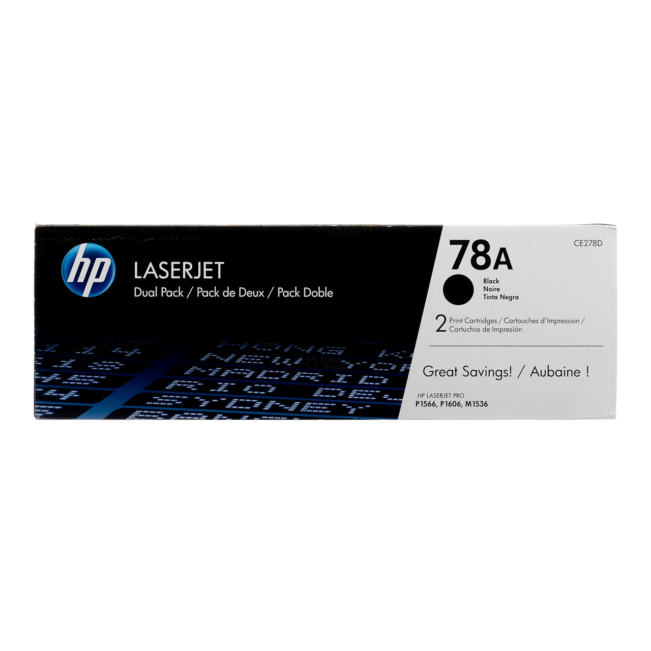 Original HP 78A (Dual Pack) Black LaserJet Toner Cartridges (CE278D)