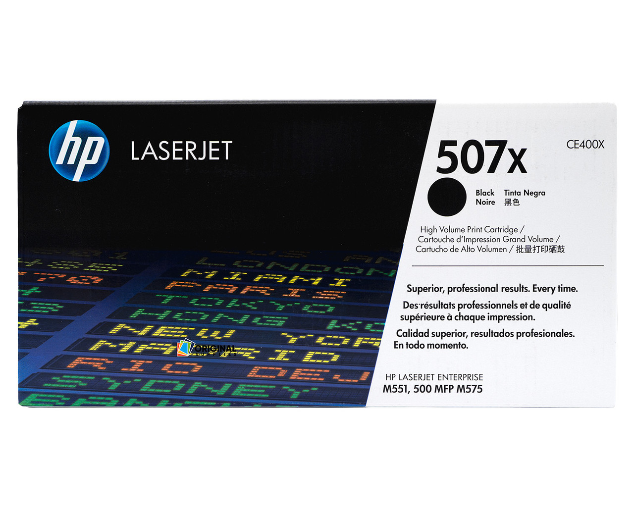 Original HP 507X Black High-Yield LaserJet Toner Cartridge (CE400X)