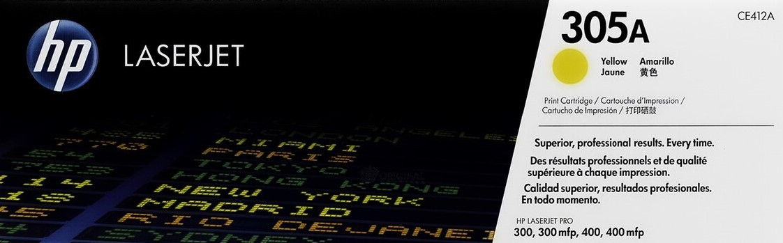 Original HP 305A Yellow LaserJet Toner Cartridge (CE412A)