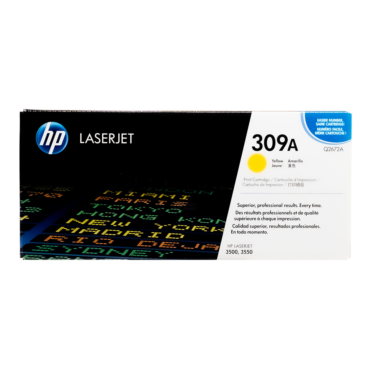 Original HP 309A Yellow LaserJet Toner Cartridge (Q2672A)