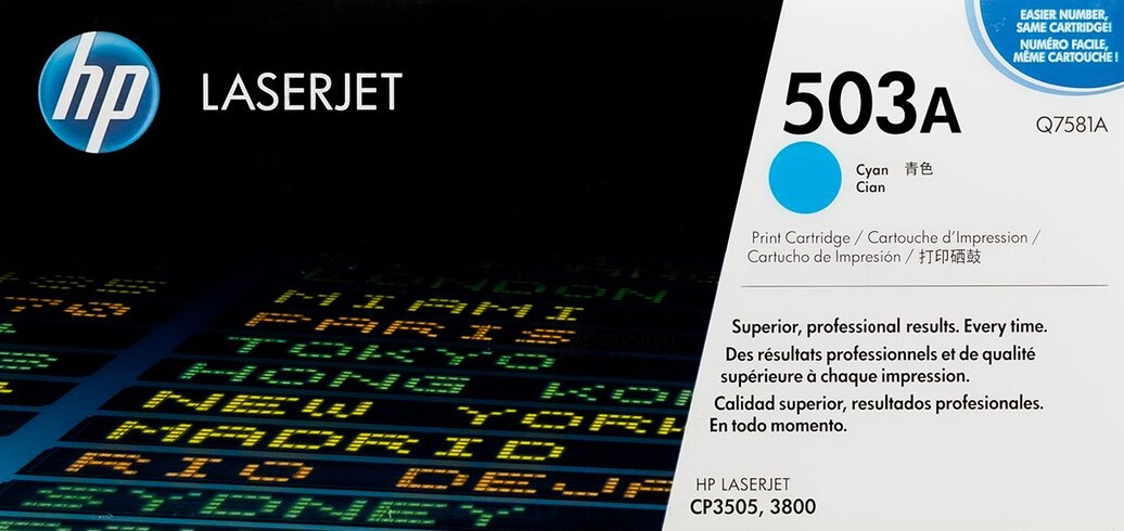 Original HP 503A Cyan LaserJet Toner Cartridge (Q7581A)