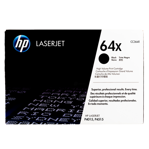 Original HP 64X Black High-Yield LaserJet Toner Cartridge (CC364X)