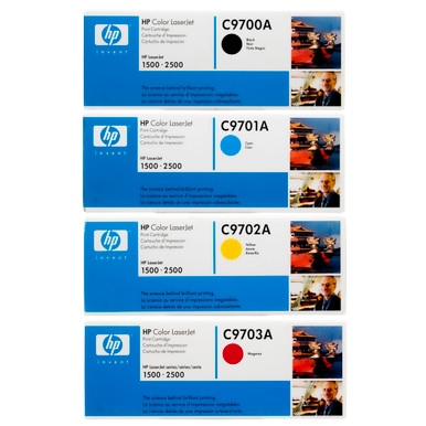 Original HP 121A LaserJet Toner Set (C9700A, C9701A, C9702A, C9703A ...