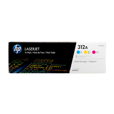 Original HP 312A (3-Pack) Cyan, Magenta, Yellow LaserJet Toner ...