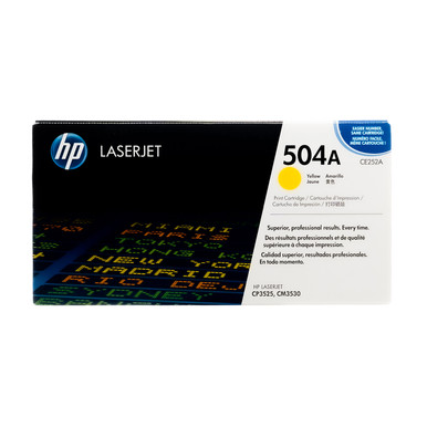 Original HP 504A Yellow LaserJet Toner Cartridge (CE252A)