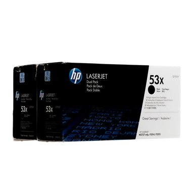 Original HP 53X (Dual Pack) Black High-Yield LaserJet Toner Cartridges ...