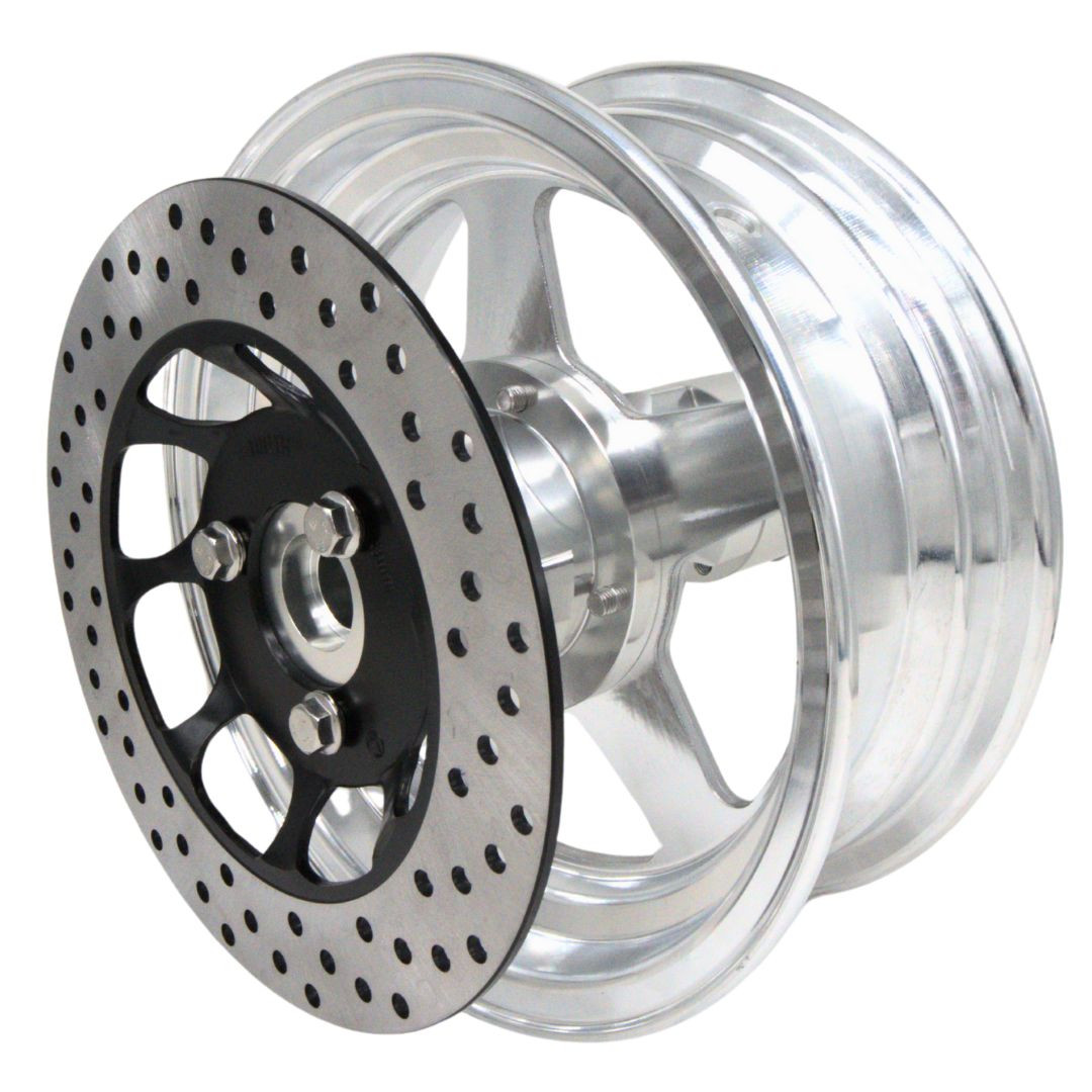 10" GPS Machined Aluminum Rear Wheel For Fat Tire Minibikes (GPSFTREAR)