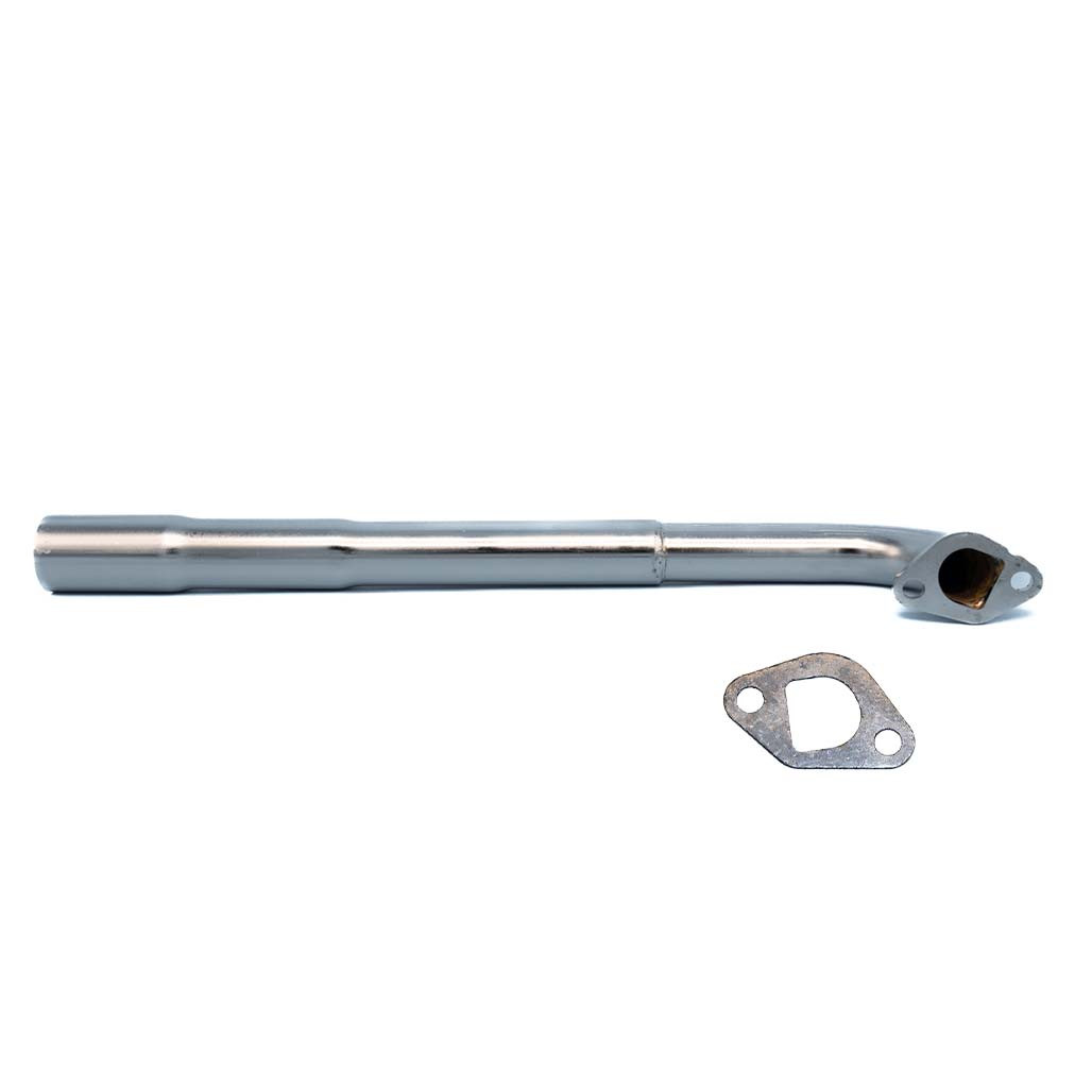 Header Pipe, Drag Low Center Exit 196/212, Chrome (EXF5050-CR)