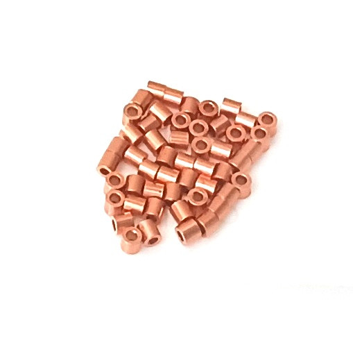 100 Copper-Plated 2mm Crimp Tubes