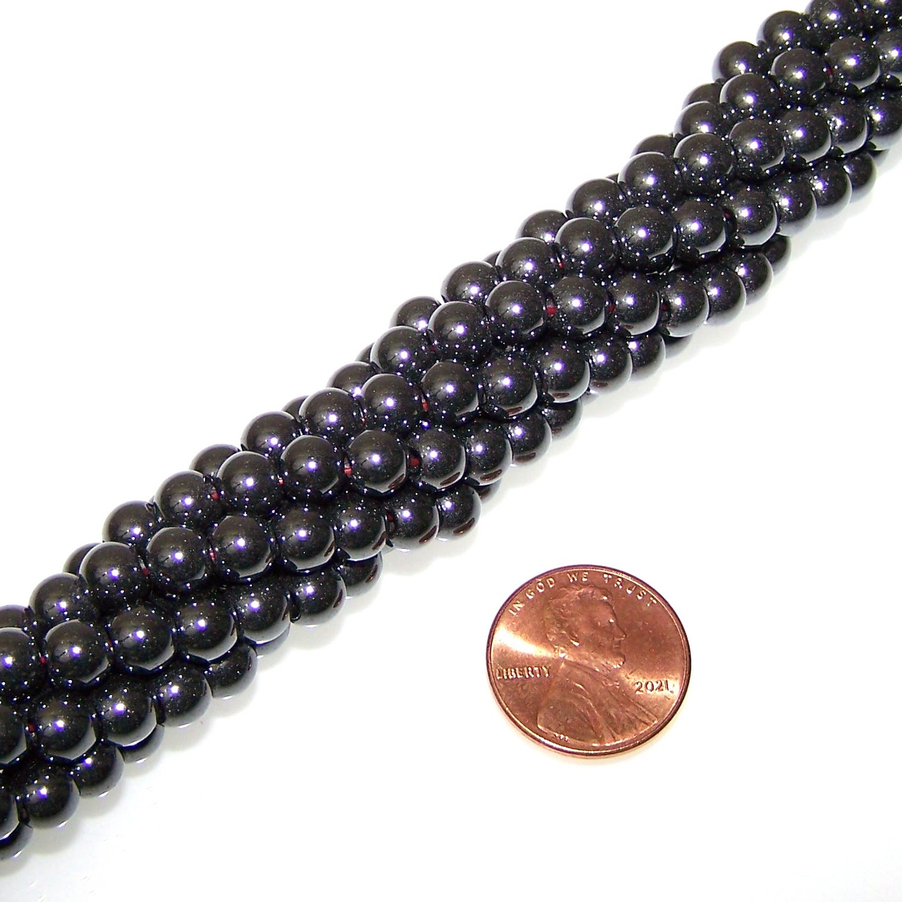 50 - 6mm Round Magnetic Hematite Beads