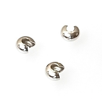 50 Antique Silver-Plated 4mm Crimp Covers