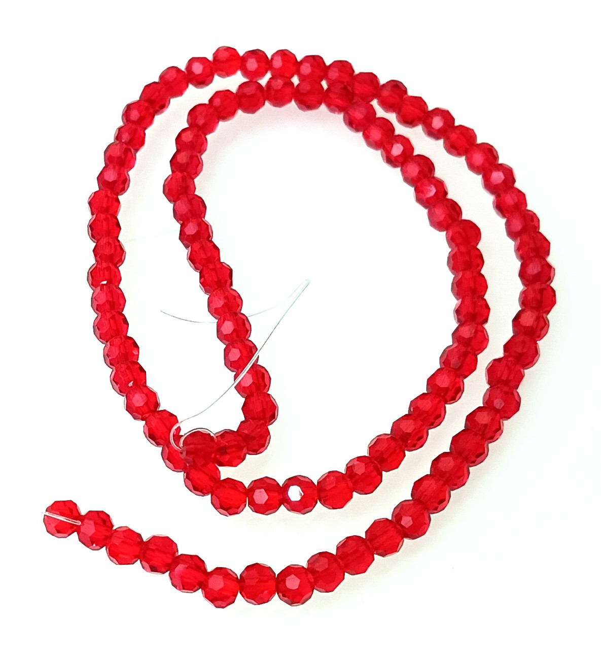 1 Dozen 4mm Glass Crystal Rounds Ruby Red