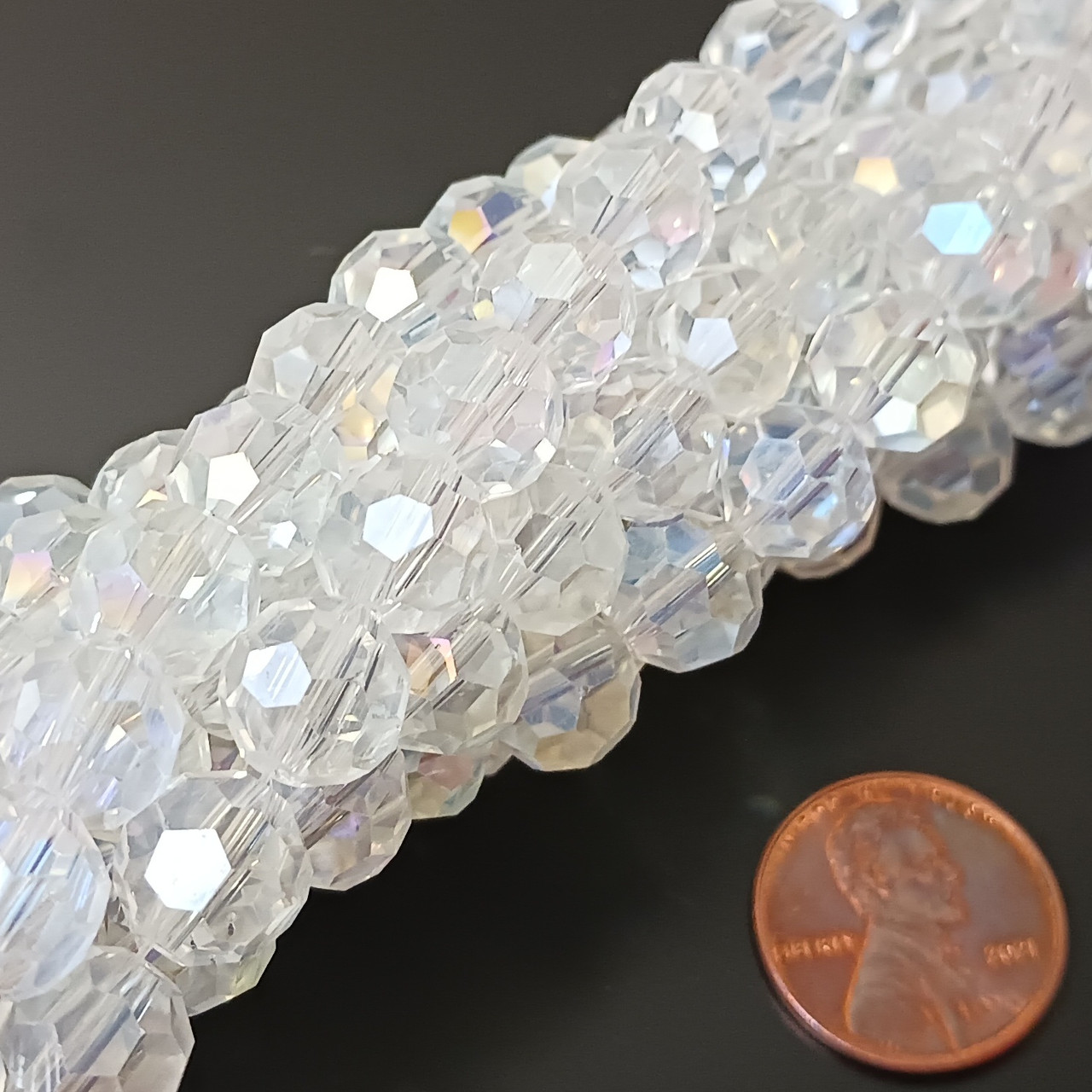 1 Dozen 10mm Glass Crystal Rounds Crystal Ab
