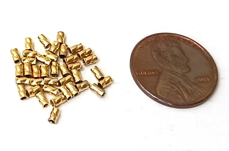 5 Gold Filled 1.6x3.2mm Twisted Crimp Tubes