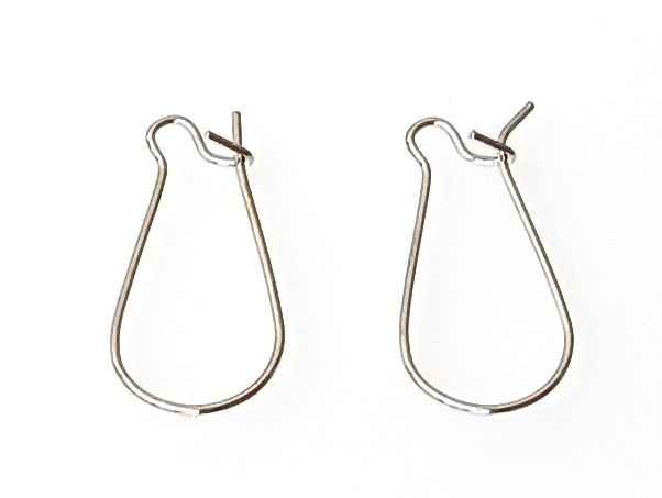 10 Pairs of Antique Silver-Plated 24x11mm Closed Loop Earrings