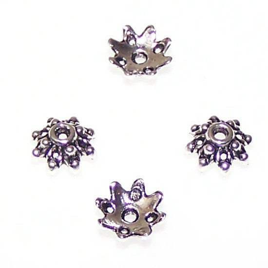 50 Antique SP 3x9mm Decorative Bead Caps