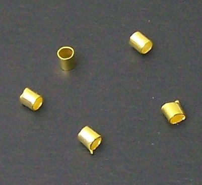 OVERSTOCK - 1000 Pack of 2x2mm Gold-Plated Crimp Tubes