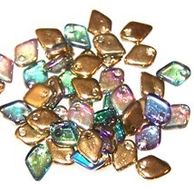 50 Dragon Scale Beads - Crystal Golden Rainbow