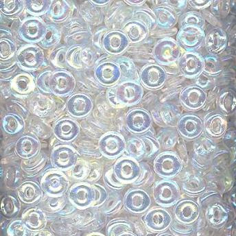 5 Grams of 4x1mm Czech Glass O-Beads - Crystal AB