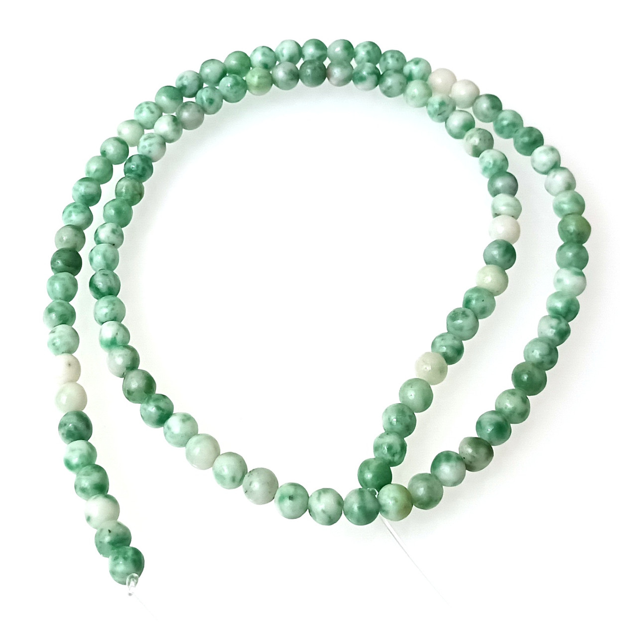 1 Strand of 4mm Round Semiprecious Gemstone Beads - Qinghai Jade