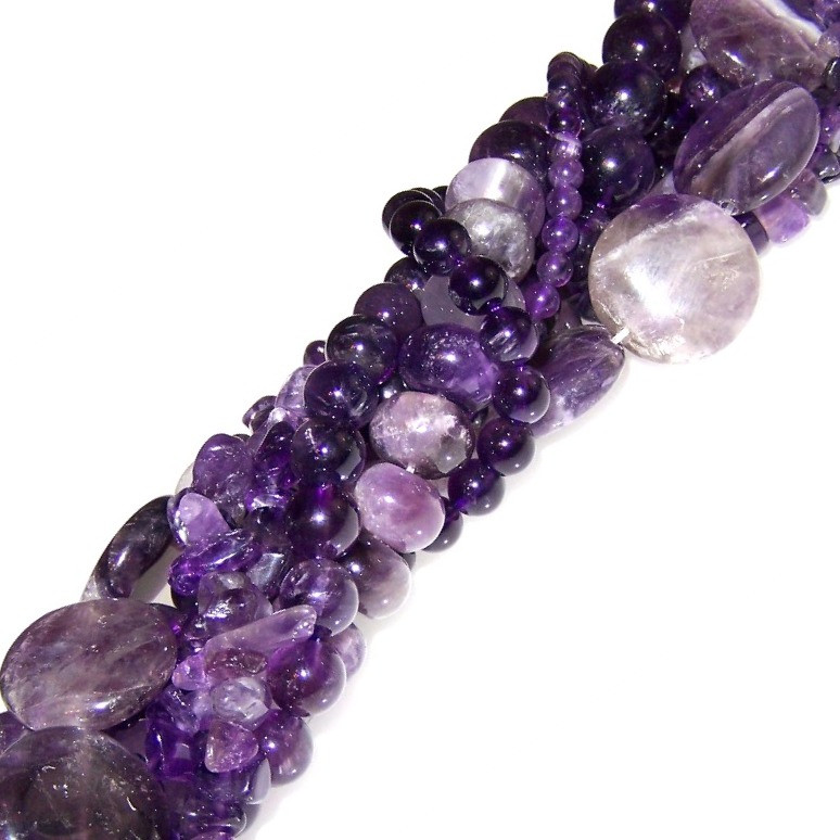 Amethyst Semiprecious Gemstone Beads - 7 Strand Set