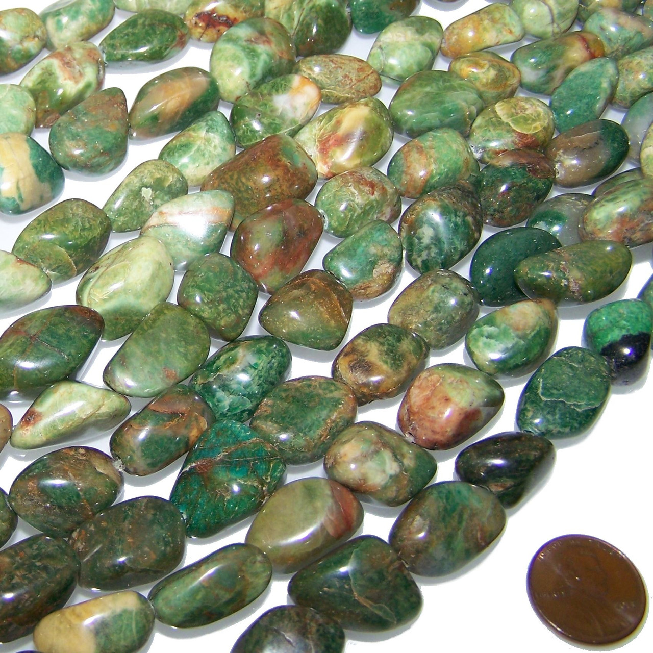 1 Strand of Semiprecious Gemstone Large Nugget Beads - Verdite African Jade