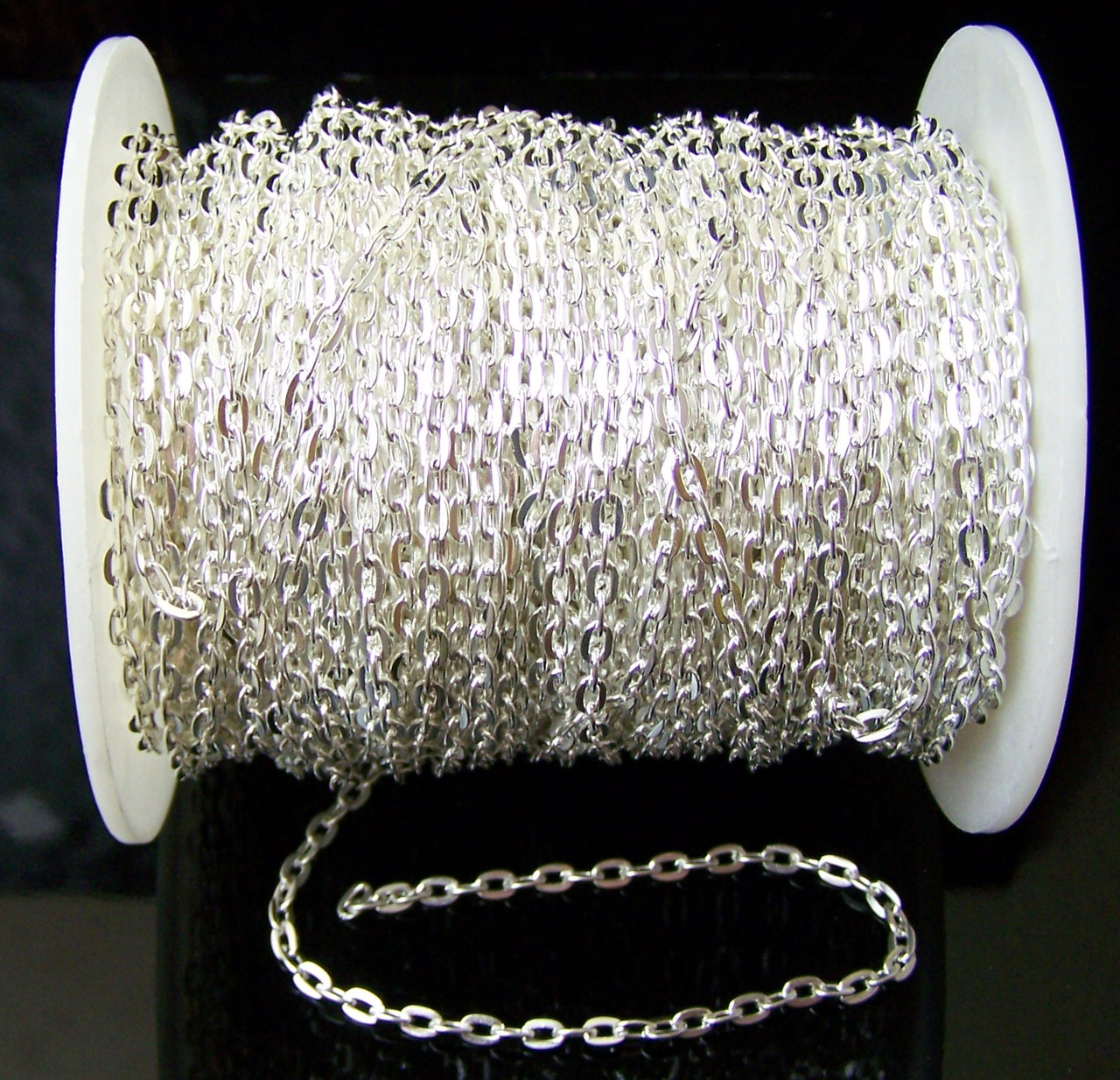 16 Ft (5 meters) of Silver-Plated Cable Chain 5x3.5mm