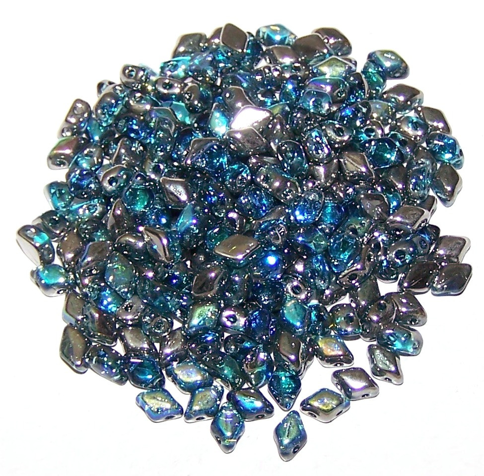 5 Grams of MINI GemDuo 2-Hole Czech Glass 4x6mm Beads - AQUAMARINE ...