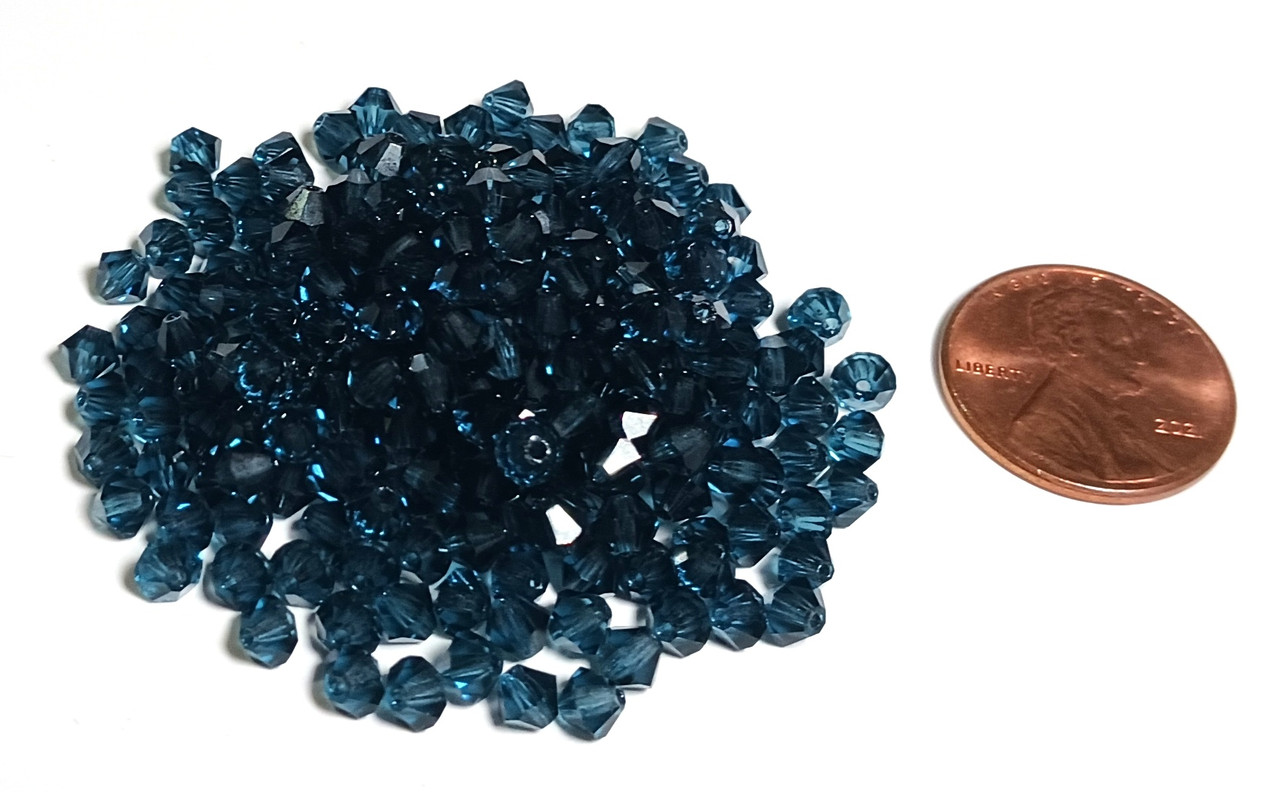 4 Dozen Preciosa 4mm Bicones - Montana Blue
