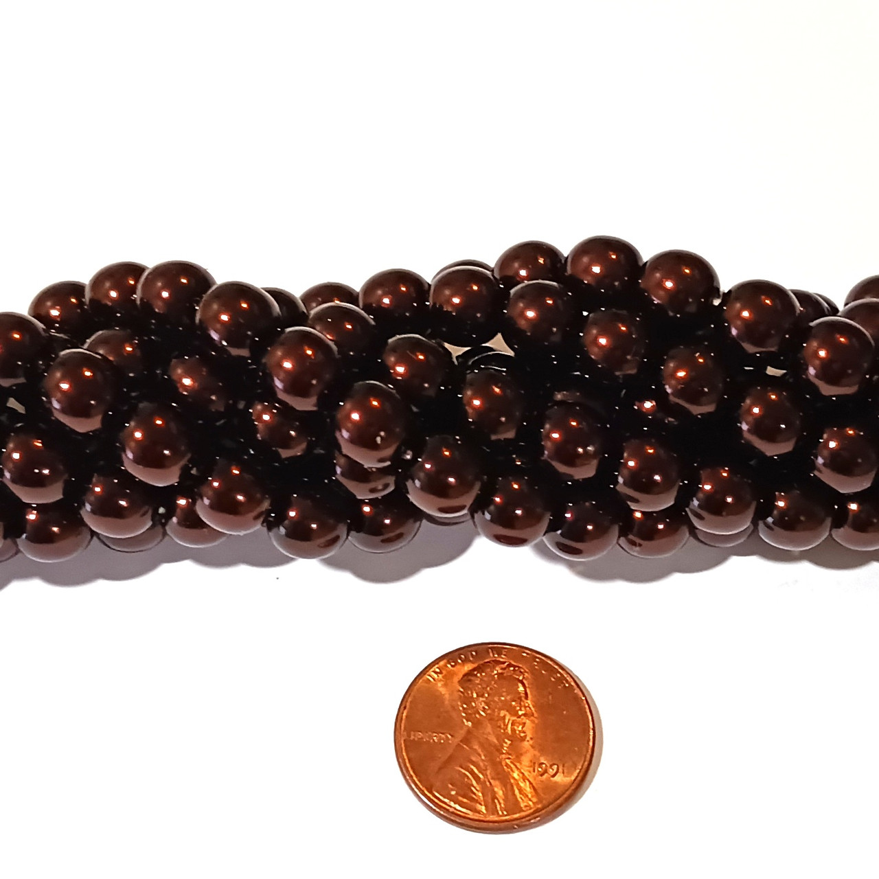 1 - 18 inch Strand (Approximately 75 Beads) of Czech Glass 8mm Pearl ...