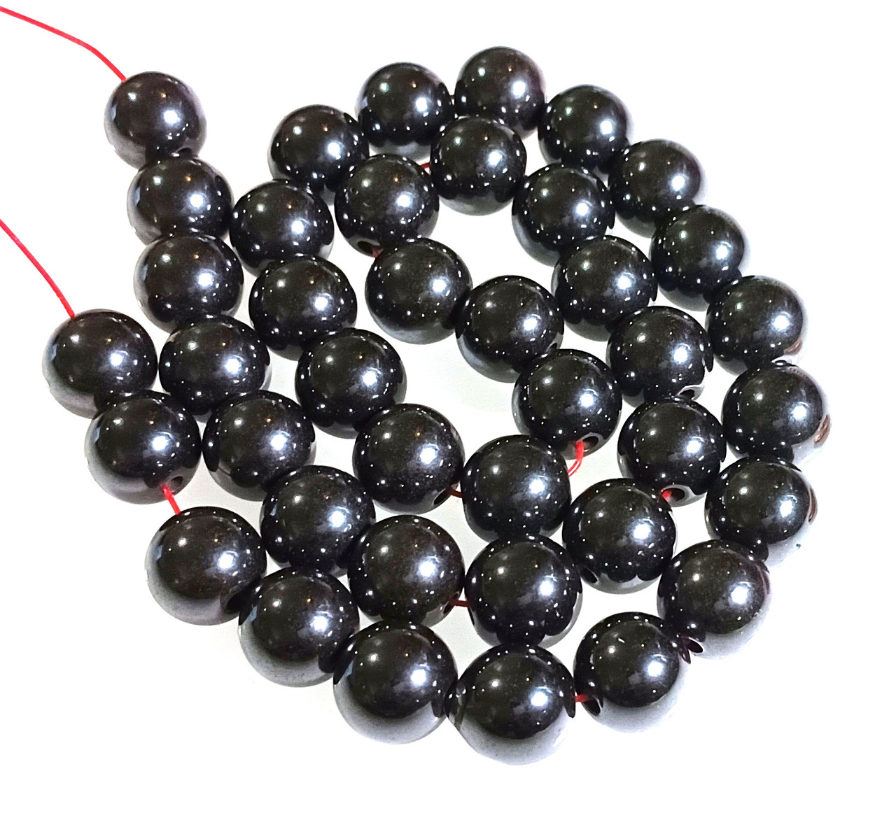 1 Strand of 10mm Round Magnetic Hematite Beads
