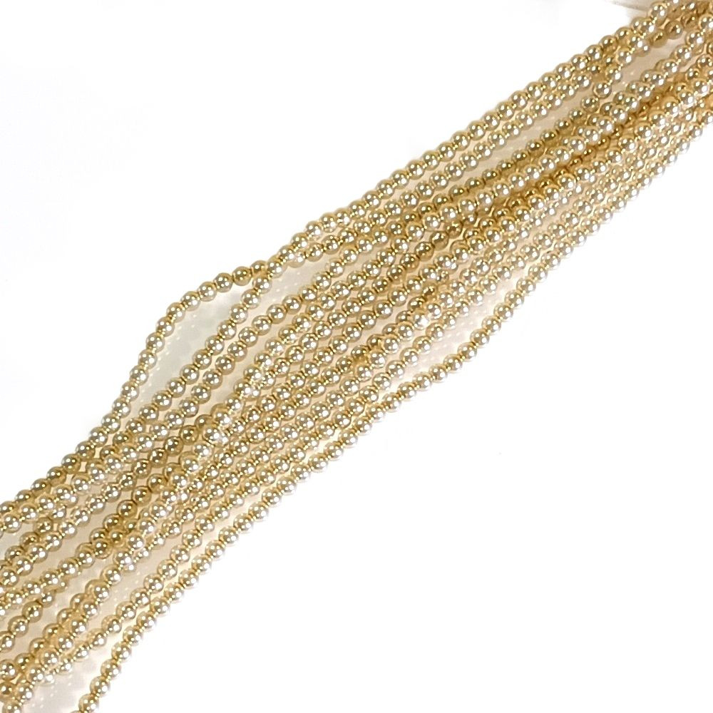 1 - 18 inch Strand (Approximately 116 Beads) of Czech Glass 4mm Pearl ...