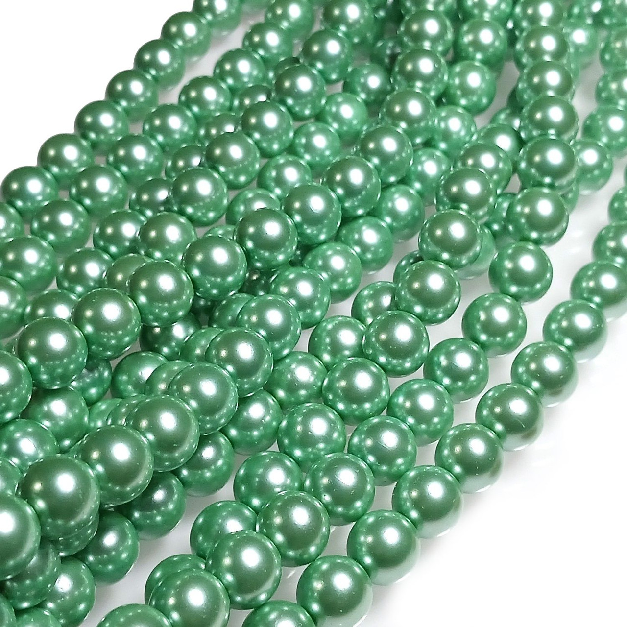 1 - 16 inch Strand (Approximately 50 Beads) of Czech Glass 10mm Pearl ...