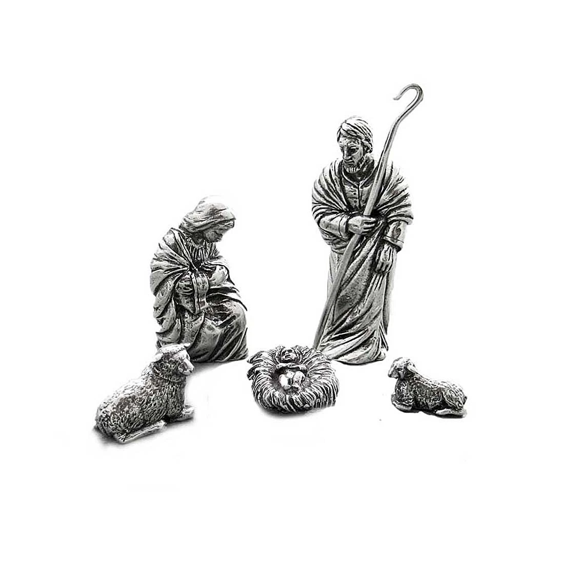 Pewter Nativity Set | Holy Family Figurines | Manger Scene | Creche ...