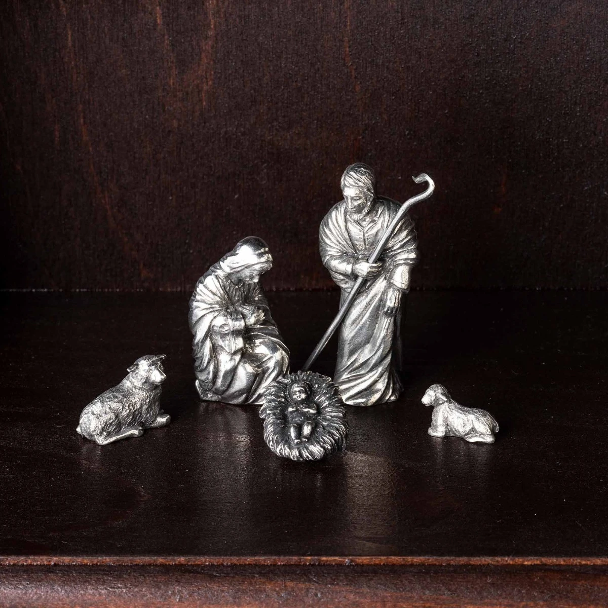 Pewter Nativity Set | Holy Family Figurines | Manger Scene | Creche ...