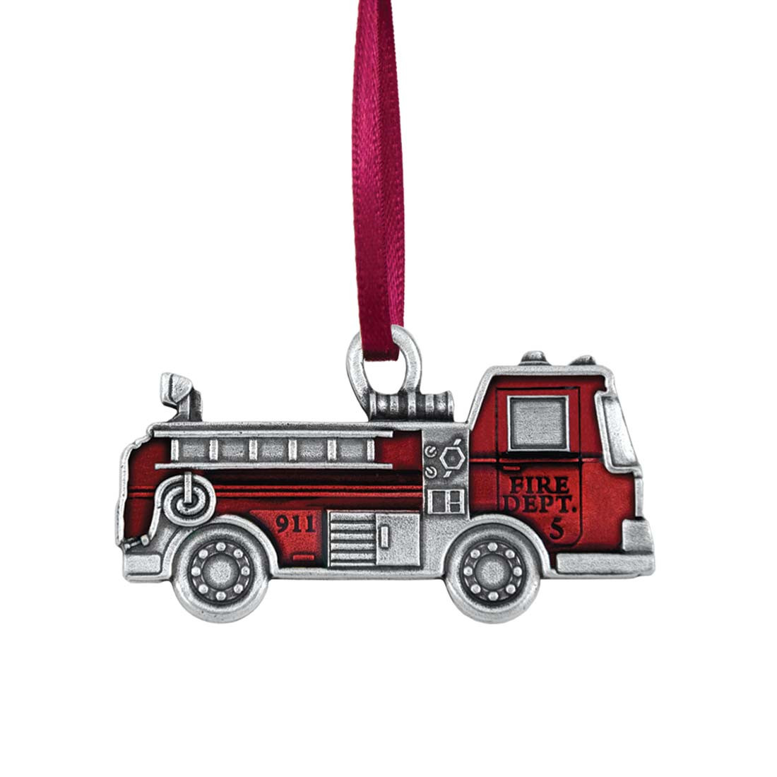 Firetruck Red Keyring - Danforth Pewter - Made in USA