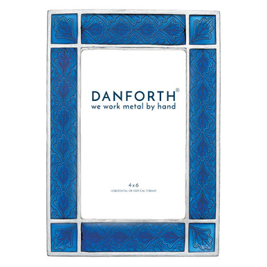 Leaf / Cobalt 4x6 Frame - Danforth Pewter - Made in USA