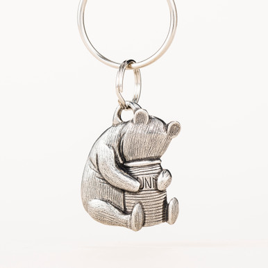 Pooh with Hunny Pot Keyring - Danforth Pewter
