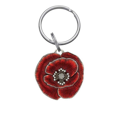 Remembrance Poppy Keyring - Danforth Pewter - Made in USA