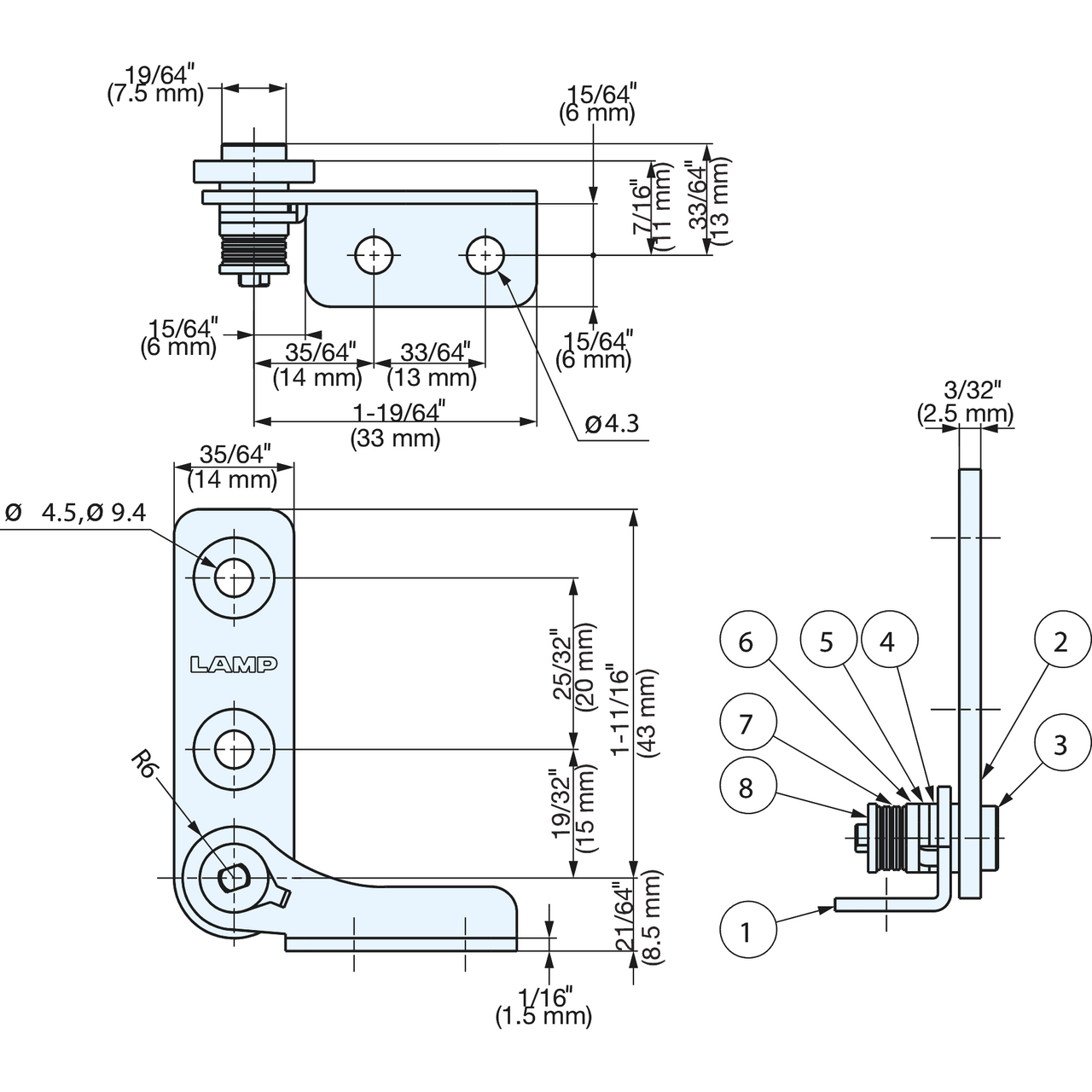 Detent Torque Hinge - HG-DTB4-R - Sugatsune America