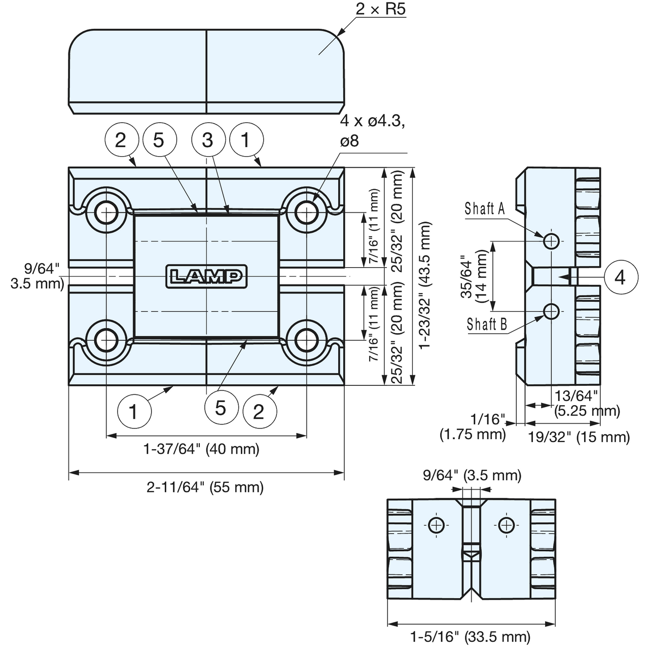 Dual Axis Torque Hinge - HG-TMH1530-SN - Sugatsune America
