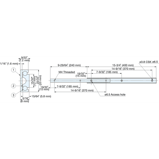 Aluminum Low Profile Drawer Slide - AR2-400 - Sugatsune America