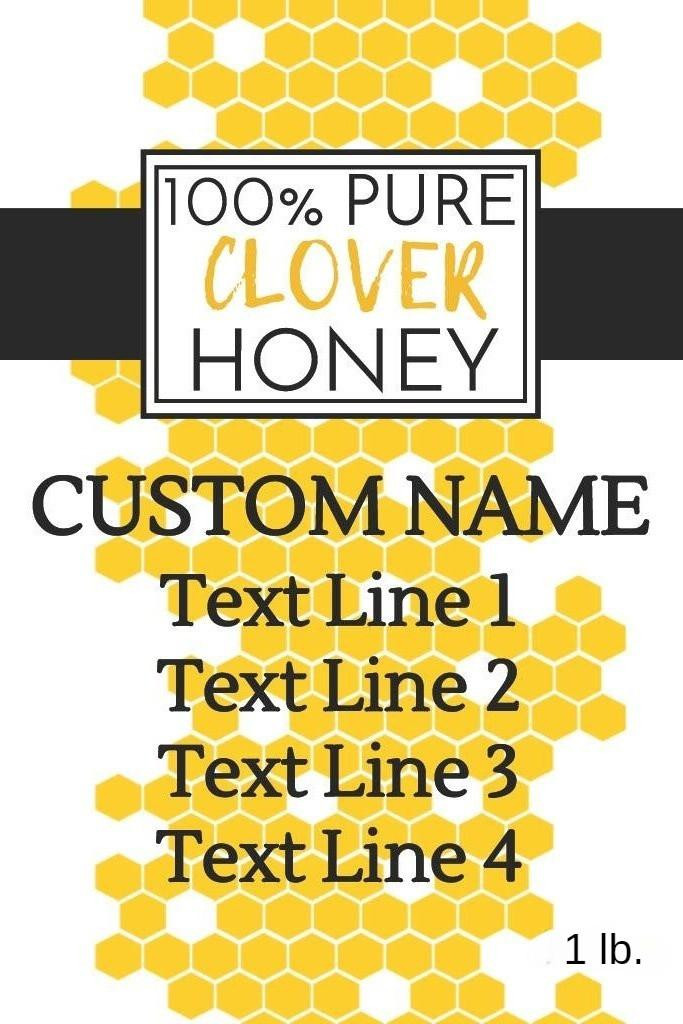 Customized Honey Labels Deco Honeycomb Free Shipping | Lappe's Bee Supply
